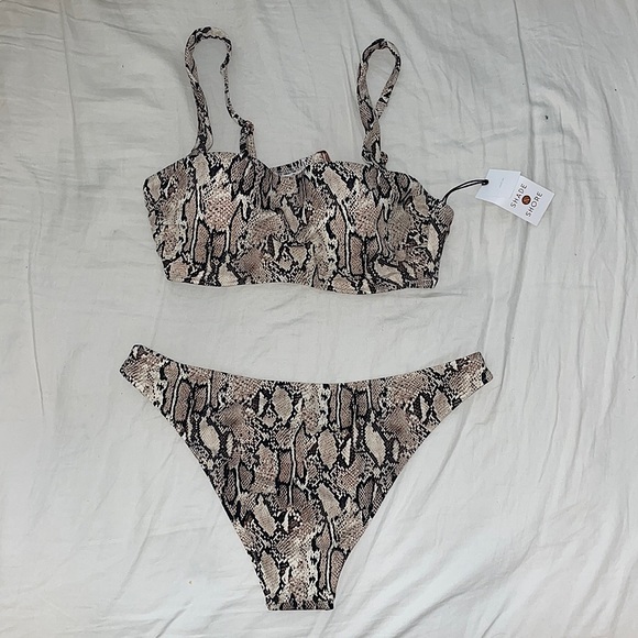 Swim | Snake Skin Bikini Bathing Suit Top Bottom | Poshmark